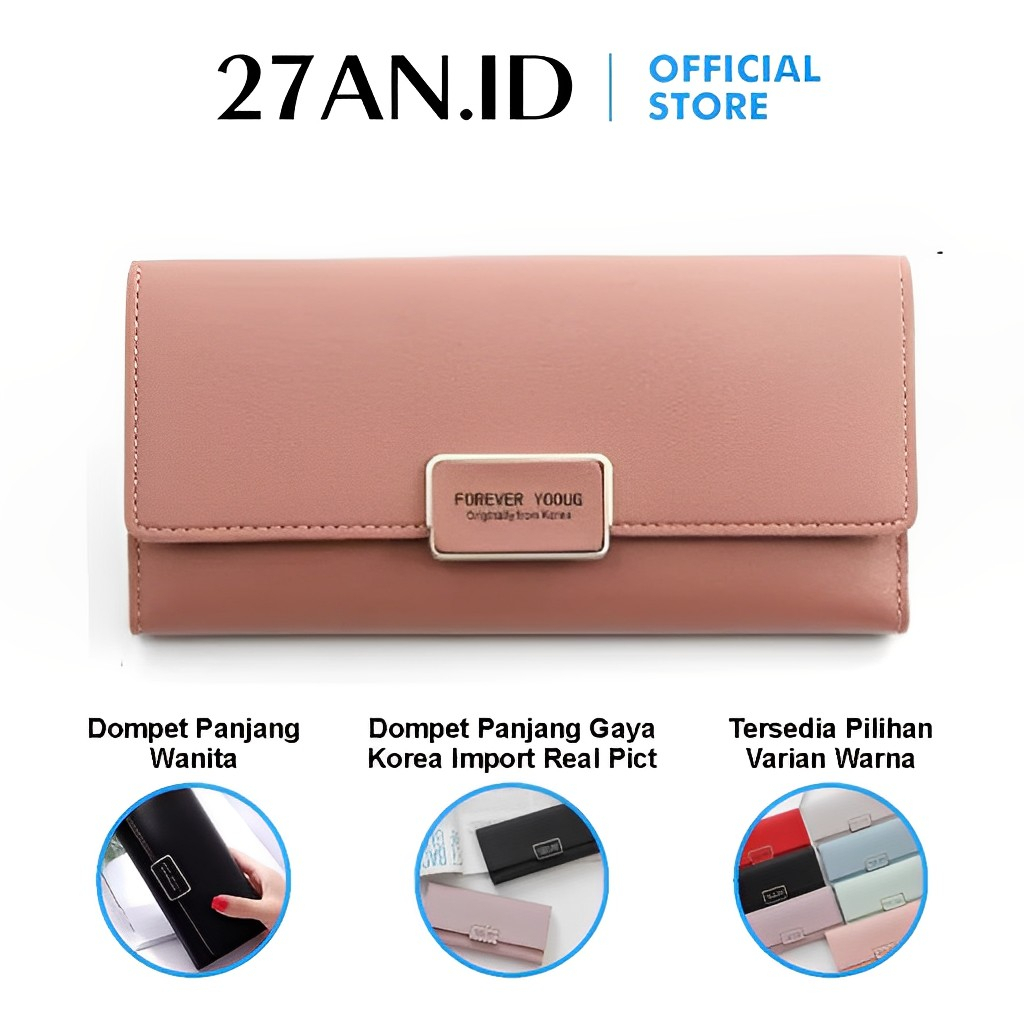 Jual ( 27AN.ID ) Dompet Panjang Wanita Gaya Korea Import Dompet Wanita murah dompet Cantik Real ...