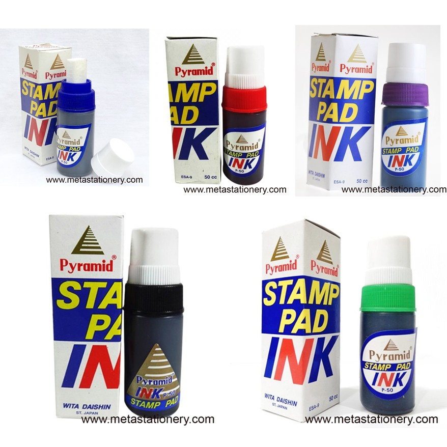 Jual PYRAMID TINTA CAP BAK STEMPEL REFILL INK STAMP PAD 50 CC | Shopee ...