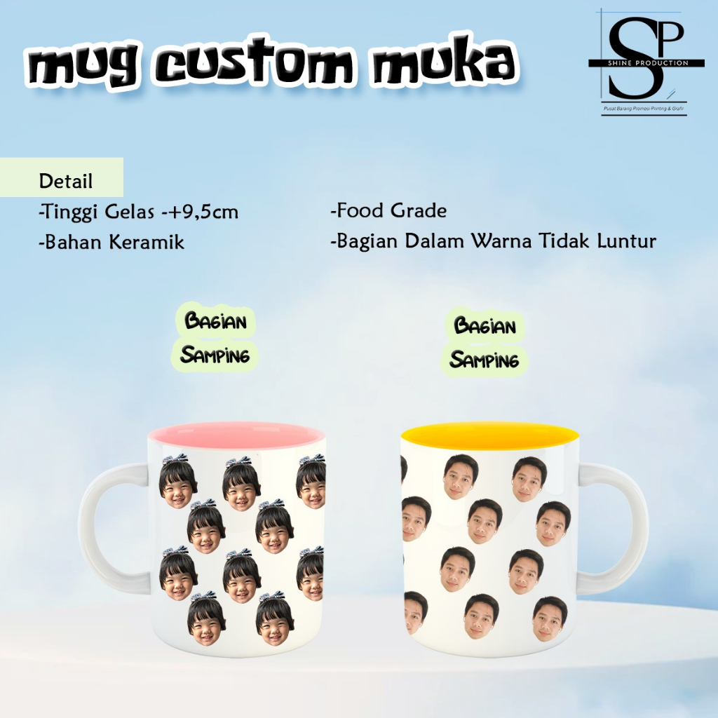 Jual Gelas Mug Custom Muka Wajah Custom Gambar | Shopee Indonesia
