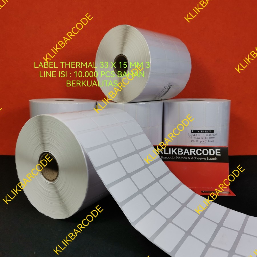 Jual label barcode direct thermal 33x15 33 x 15 mm,isi : 10.000 pcs ...