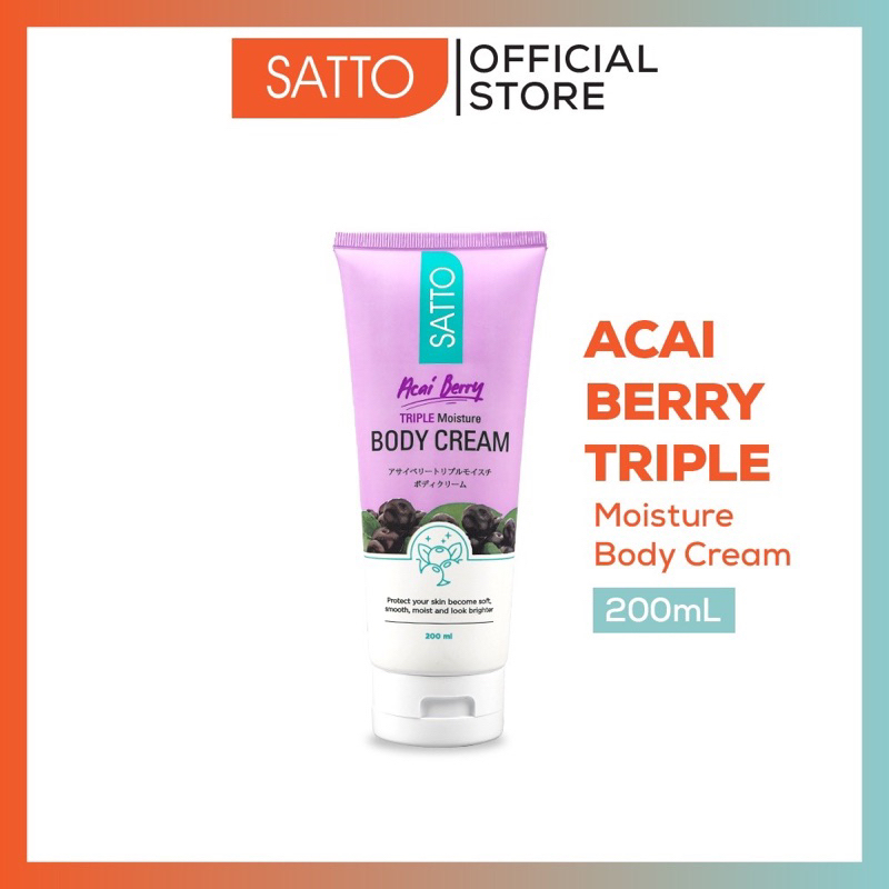 Jual SATTO ACAI BERRY TRIPLE MOISTURE BODY CREAM 200ML | Shopee Indonesia