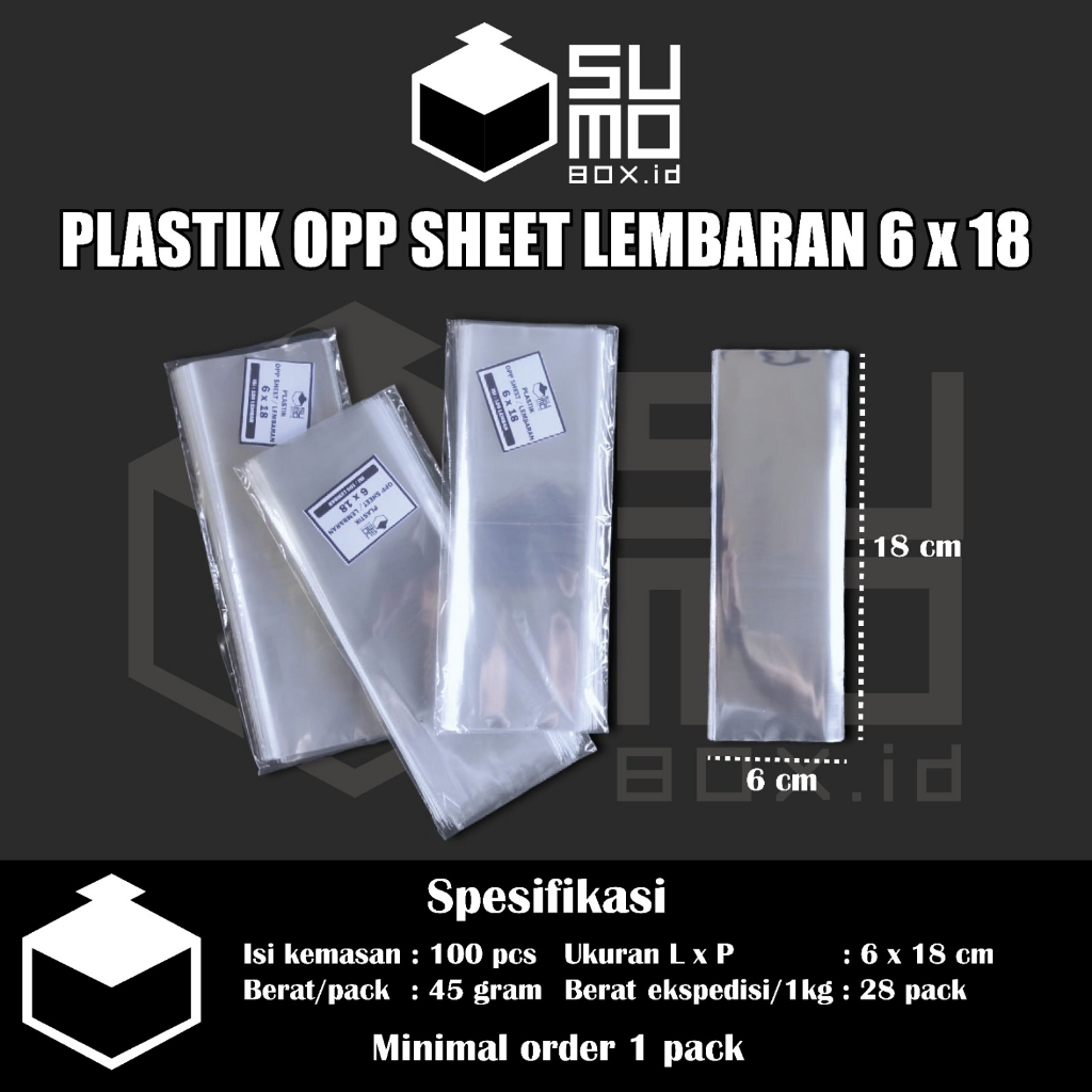 Jual Plastik OPP TANPA LEM One Sheet Lembaran 6x15 6x18 7x18 8x18 9x20 ...