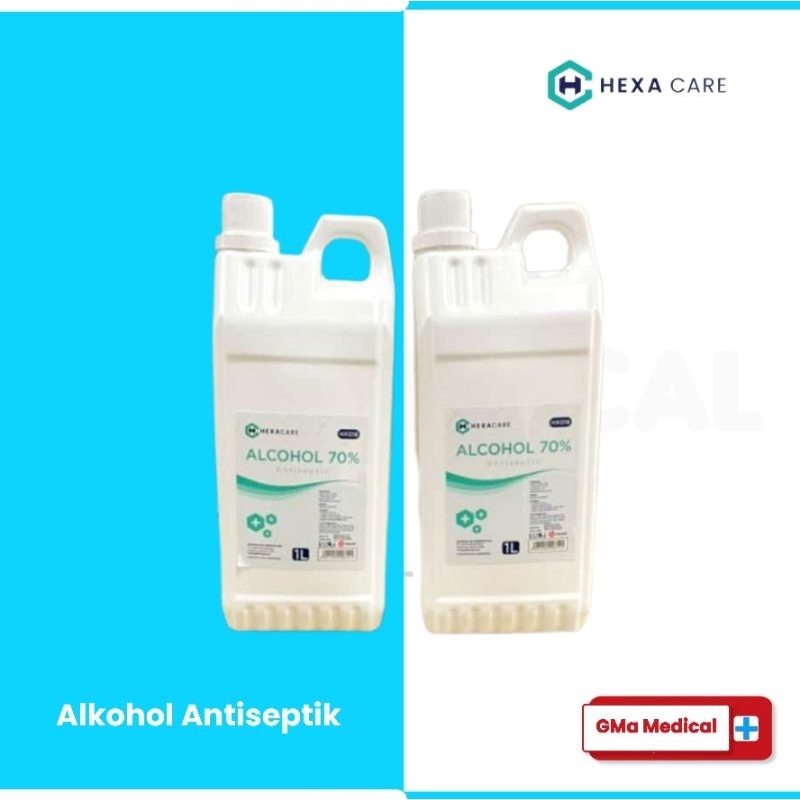 Jual Alkohol 70% Antiseptik 1 Liter Alcohol Hexacare | Shopee Indonesia
