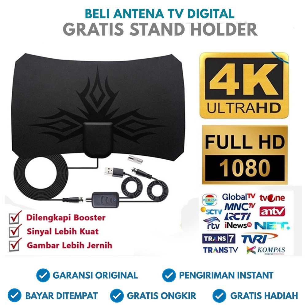 Jual Antena TV Digital Indoor Dalam Ruangan DVB-T2 with Signal Booster ...
