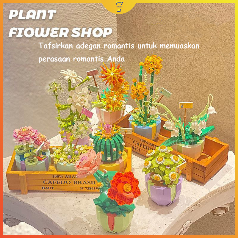 Jual 7-mart Nano Block Flowers Melati Pot Bunga Model DIY Mainan Balok ...