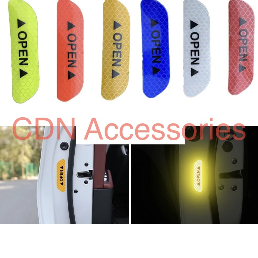 Jual Sticker Reflektor Pintu Mobil/Stiker Pintu Mobil Tanda Buka isi 4 ...