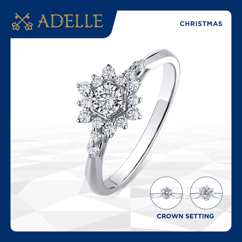 Jual Adelle Jewellery – Snowflake Diamond Ring – Cincin Emas Berlian ...