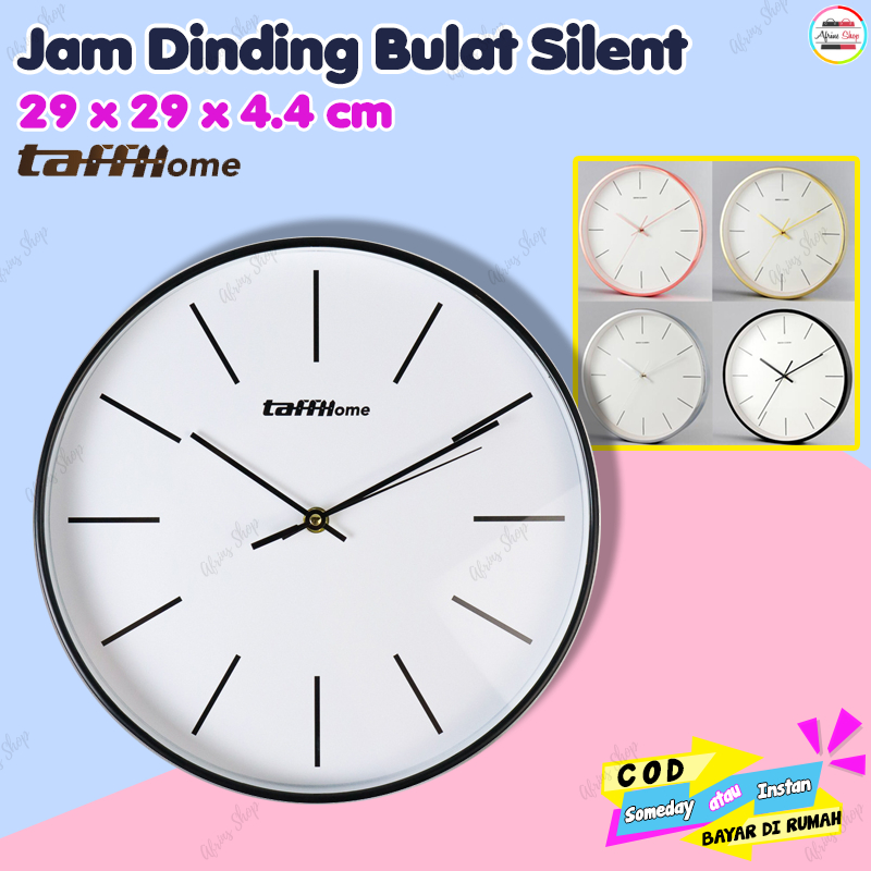Jual Jam Dinding Bulat Silent Movement Model Modern Metal | Shopee ...