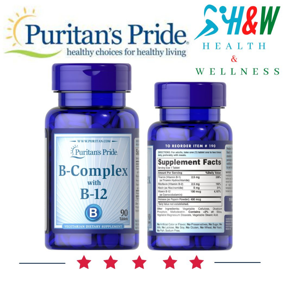 Jual Suplemen Puritan Vitamin B Complex with Vitamin B 12 isi 90 Tablet ...