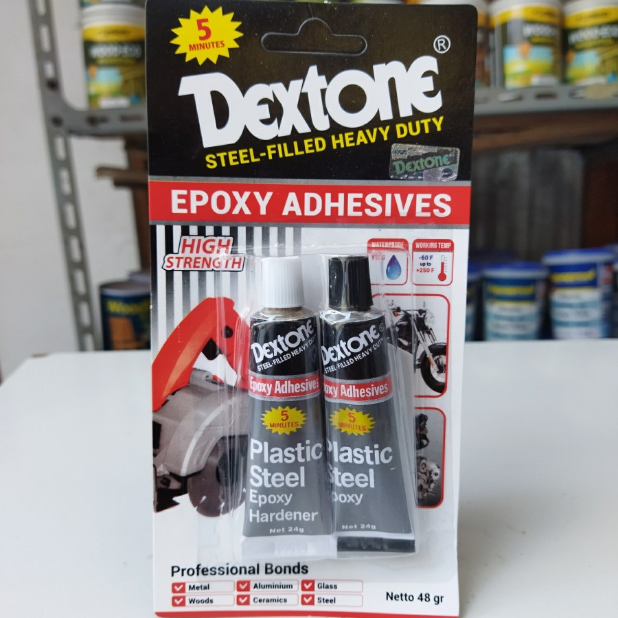 Jual Lem Dextone 5 menit Lem Besi Waterproof Lem Besi Campur Plastic ...