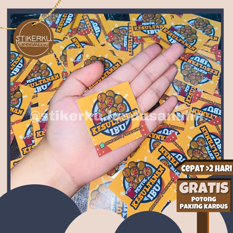 Jual Cetak stiker label kemasan persegi glossy | Shopee Indonesia