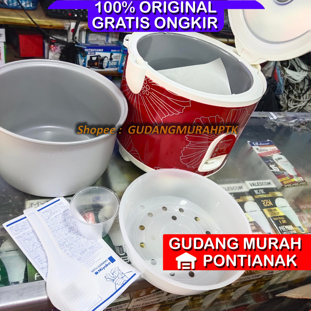 Jual Ricecooker Miyako ANTI LENGKET NANOAL 2L JUMBO 2 liter PANCI PUTIH ...