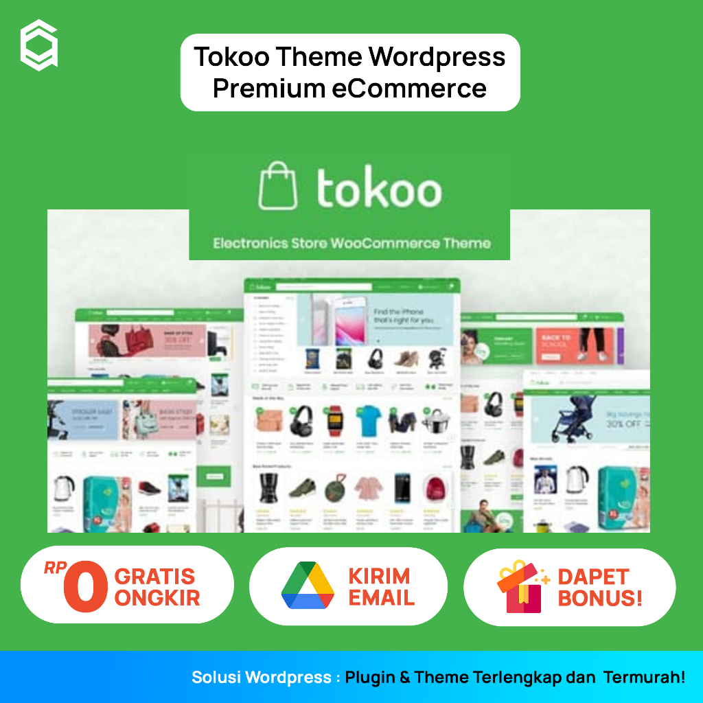 Jual TOKOO Tema Wordpress Premium eCommerce - Responsif & Mobile ...