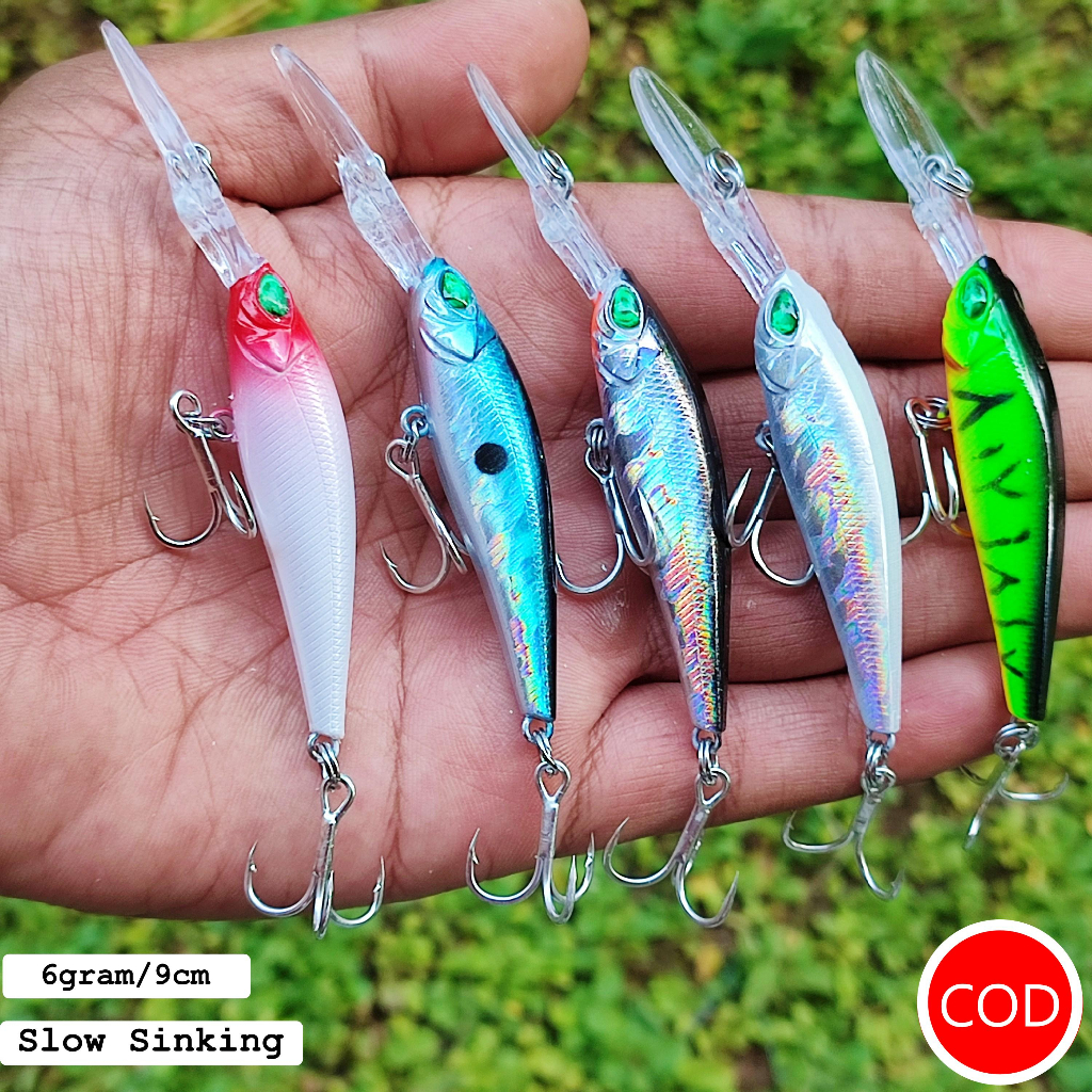 Jual Minnow Lidah panjang 6g/9cm Minow Casting Slow Sinking Umpan ...