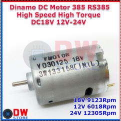 Jual Dinamo DC Motor RS385 RS 385 18V 12V-24V Mid RPM Speed High Torque | Shopee Indonesia