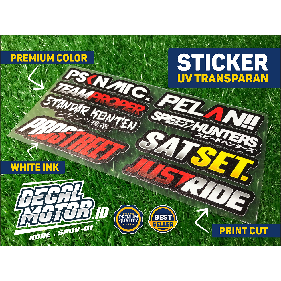 Jual Sticker Racing Uv Transparan Pack Print & Cutting Stiker Sponsor ...
