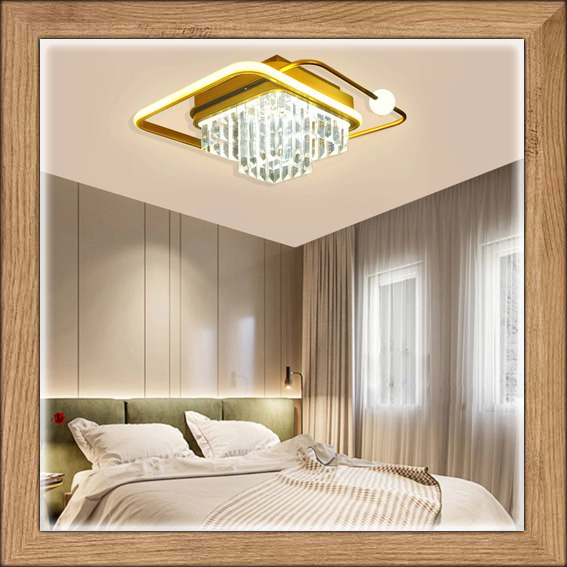 Jual Lampu hias plafon MODERN DOUBLE SQUARE LED CRYSTAL asli original ...