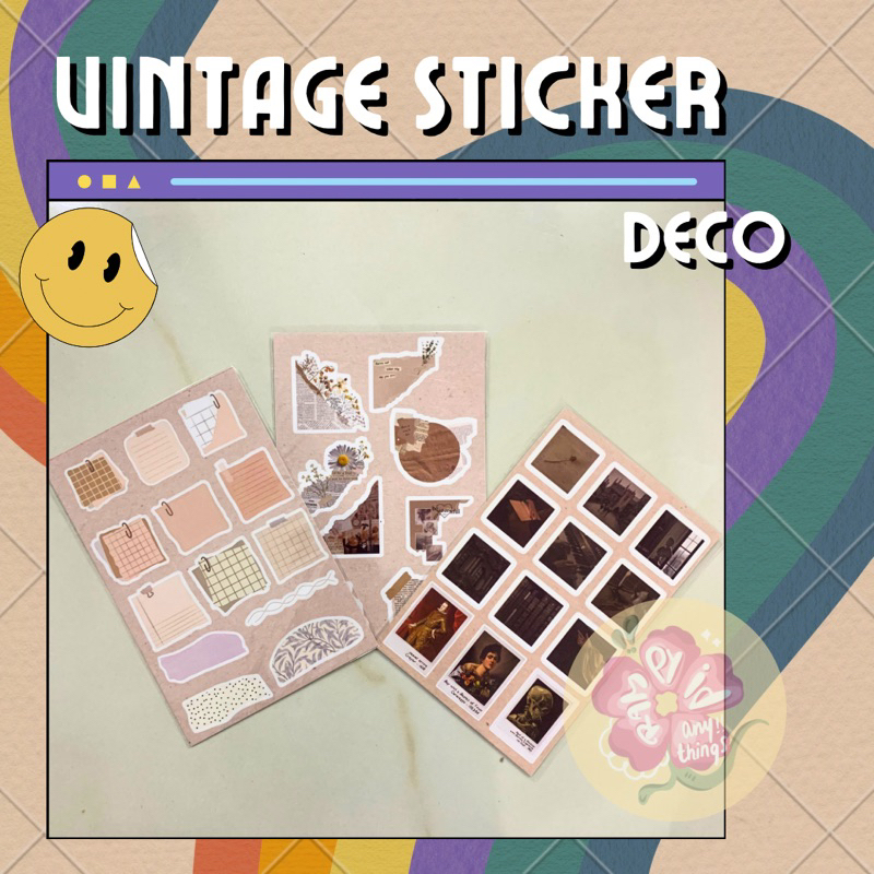 Jual Sticker Deco Vintage Scrapbook Journaling | Shopee Indonesia