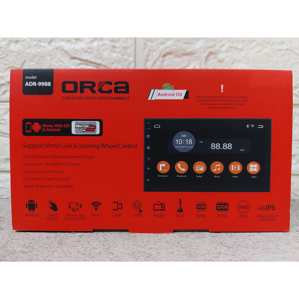 Jual Head Unit Android Orca ADR-9988 7" Ram 2/32GB Apple CarPlay NEW ...