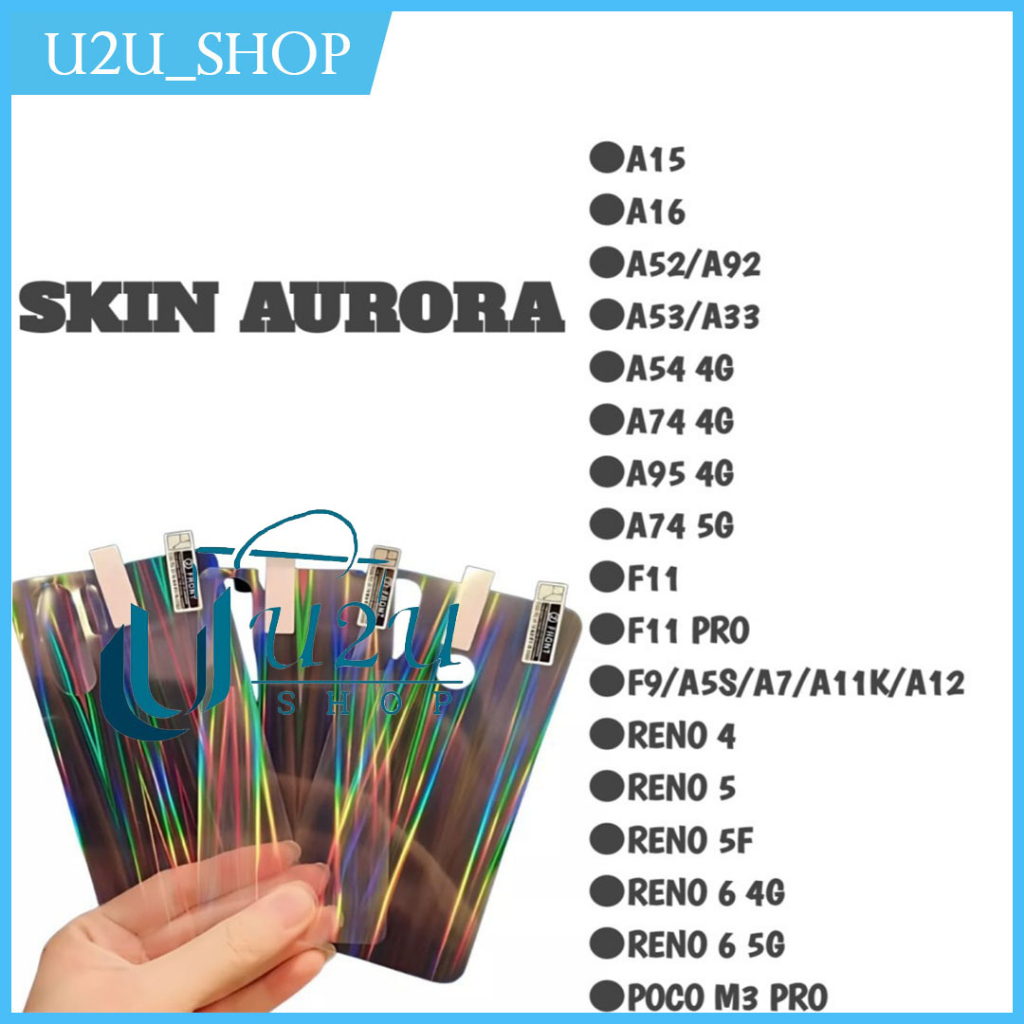 Jual Skin Aurora Garskin Back Oppo A15 A16 A52 A92 A53 A33 A54 A74 A95 ...