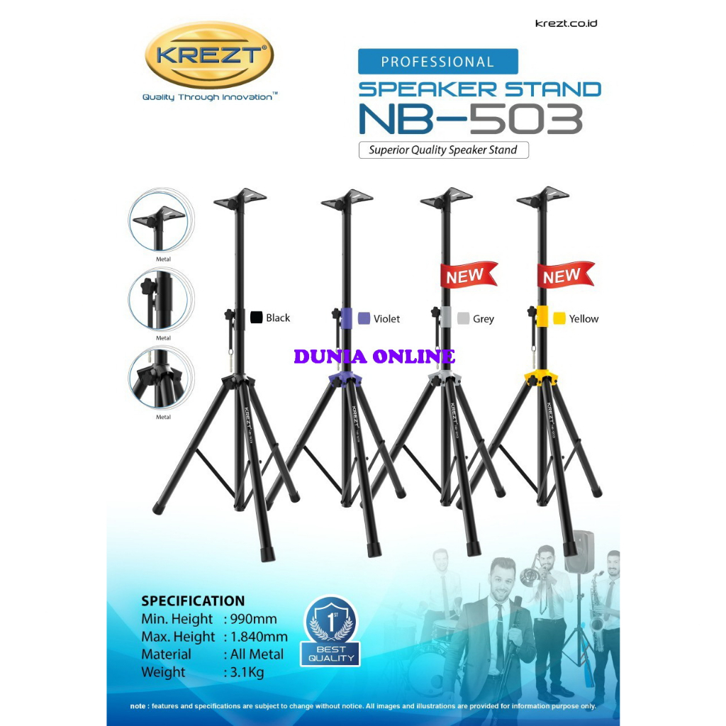 Jual STAND SPEAKER AKTIF -TRIPOD KREZT NB503 NB 503 FULL METAL ORIGINAL ...