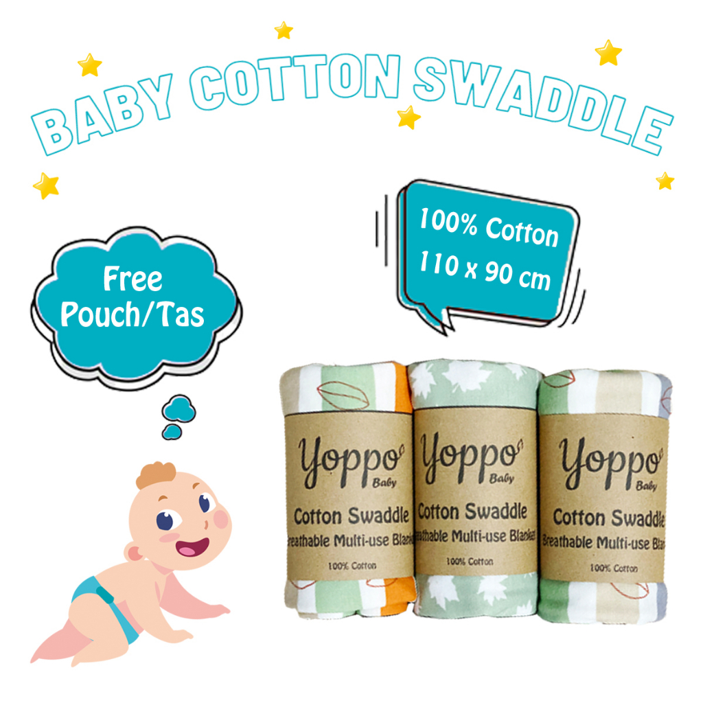 Jual Yoppo Baby - Bedong Bayi Katun Premium / Premium Baby Swaddle 110 ...