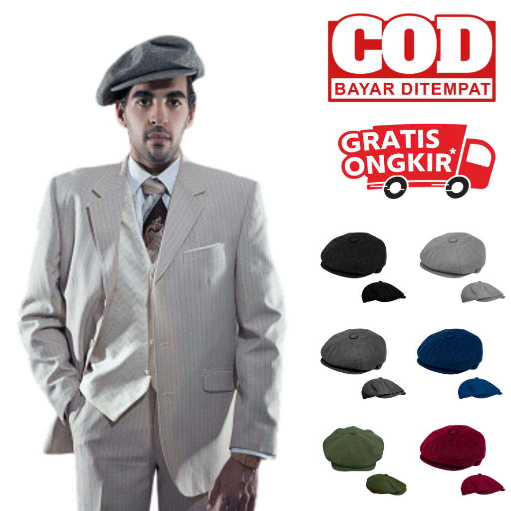 Jual PROMO COD Topi Peaky Blinders / Topi Thomas Slebew / Topi Kodok ...