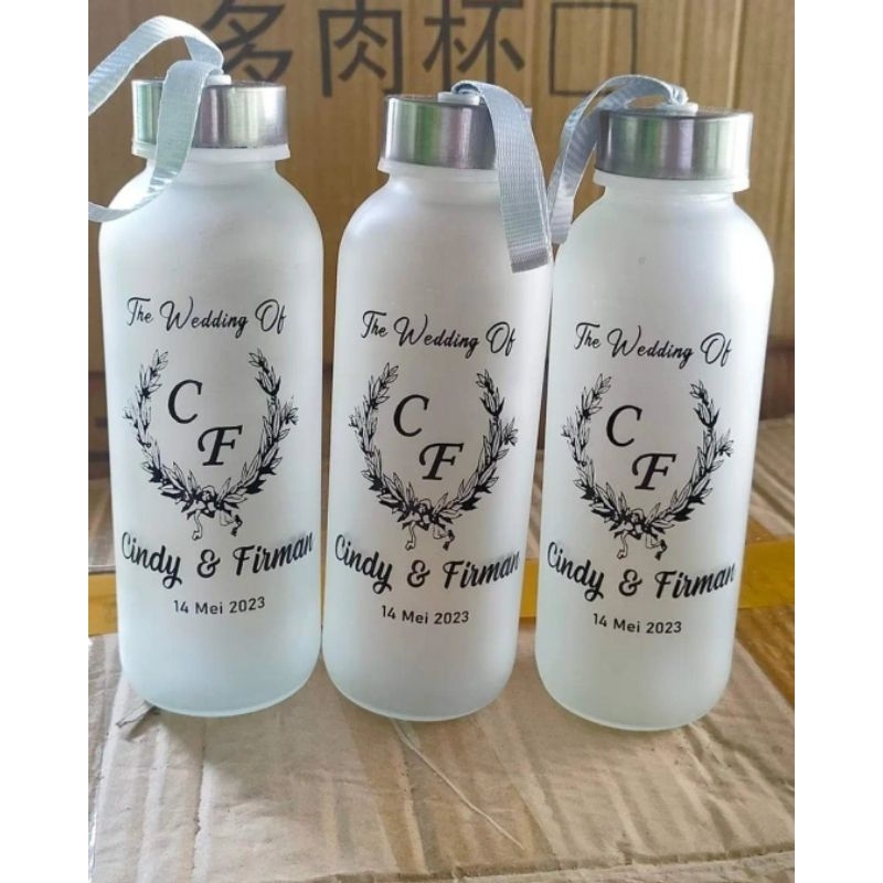 Jual Souvenir Pernikahan Murah Botol Kaca/Tumbler/vagabon 420ml Custom ...