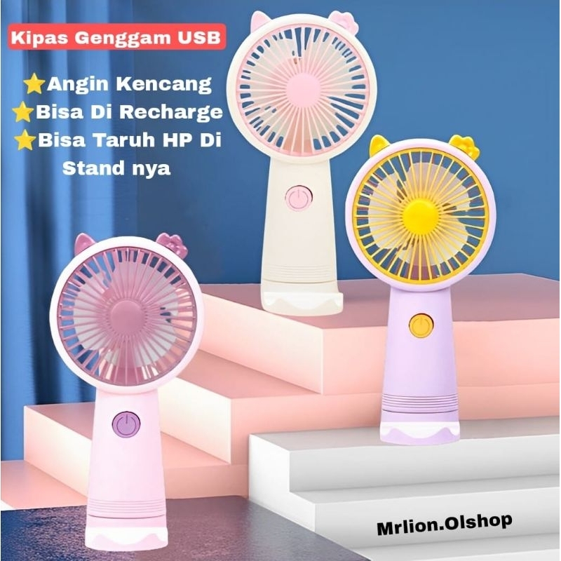 Jual KIPAS ANGIN GENGGAM PORTABLE-Hand Mini Fan Rechargeable⭐MrLion⭐ ...