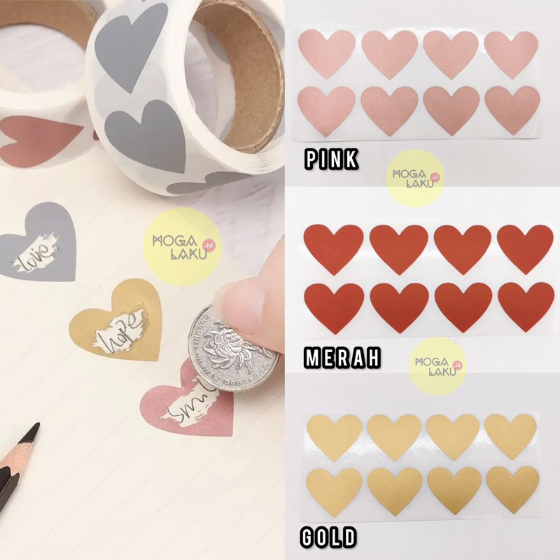 Jual scratch pin sticker gosok hadiah bentuk love sticker valentine ...