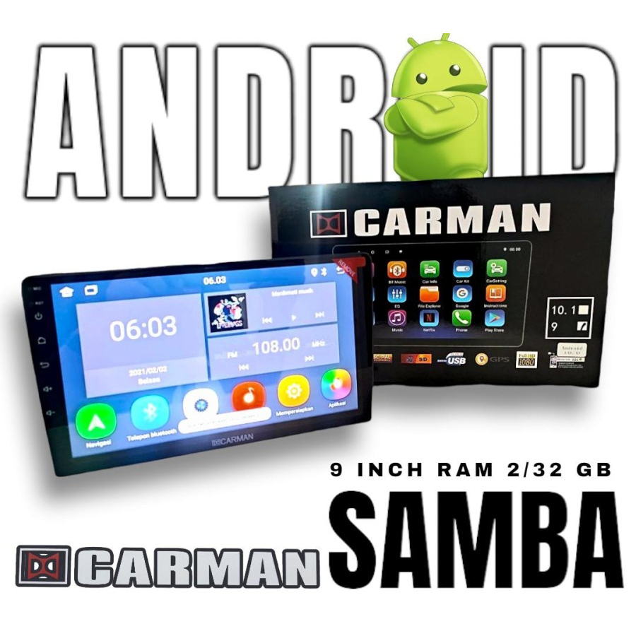 Jual Head Unit Double Din Carman Samba Android 9 10 Inch Ram 2gb 32gb