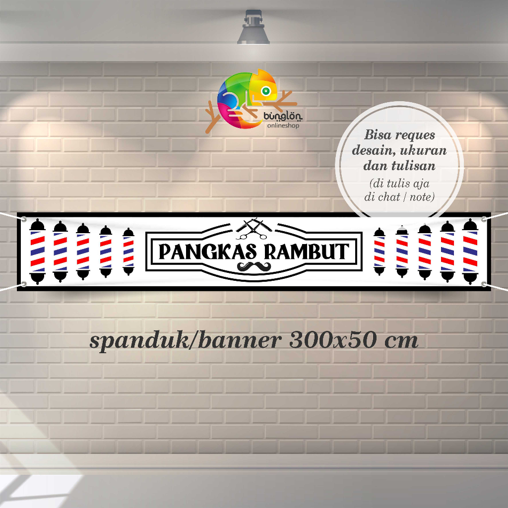 Jual 300x50 Spanduk Banner Pangkas Rambut Custom | Shopee Indonesia