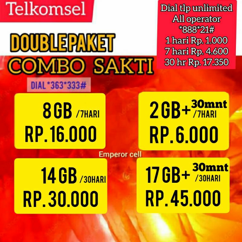 Jual KARTU Perdana telkomsel double combo sakti INTERNET MURAH POLL!!! 13GB 17GB bisa dipakai se ...