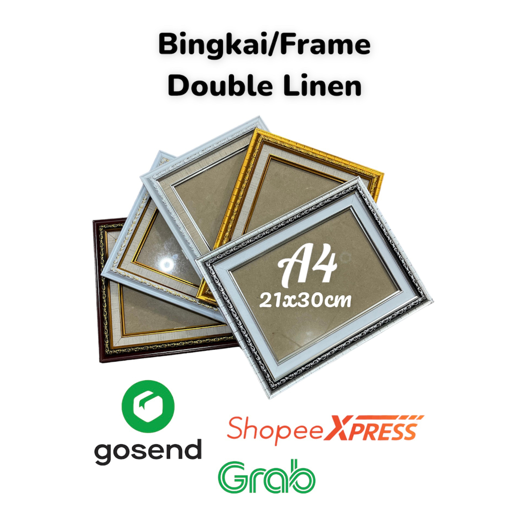 Jual FRAME A4 21x30CM DOUBLE LINEN UKIR/BINGKAI A4 DENGAN KACA HIASAN ...