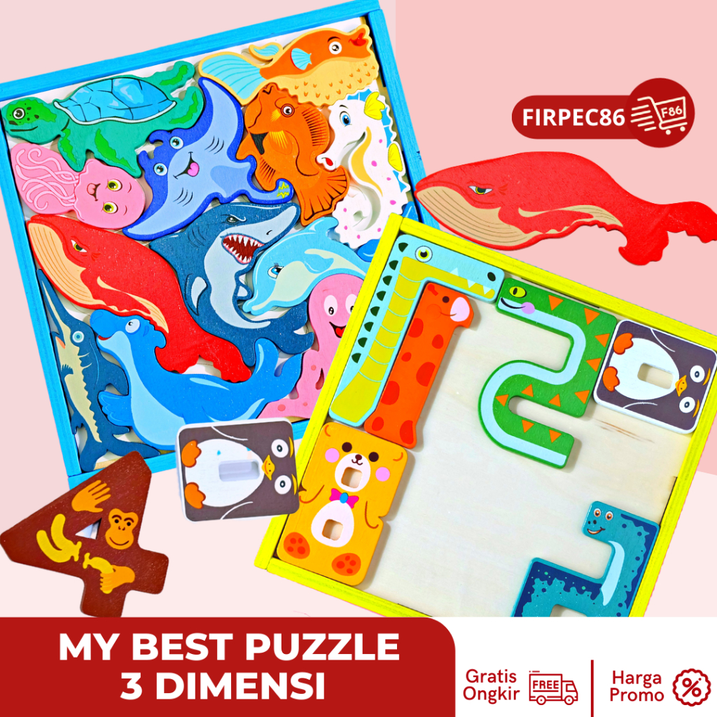 Jual Mainan Puzzle 3D Wooden Toys Puzzle Kayu Mainan Edukasi Anak ...