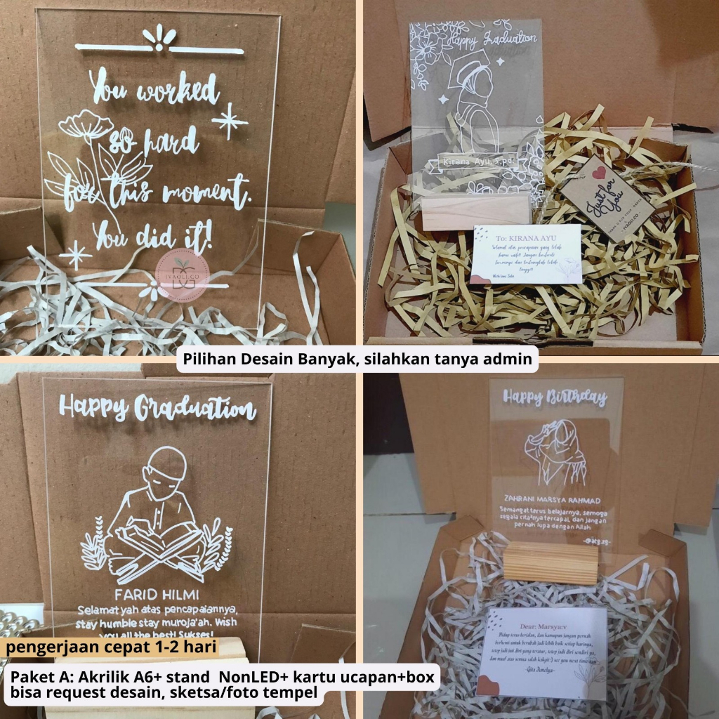 Jual Akrilik Custom Kado Wisuda Ulang Tahun Pacar Aniv / GURU / kado ...