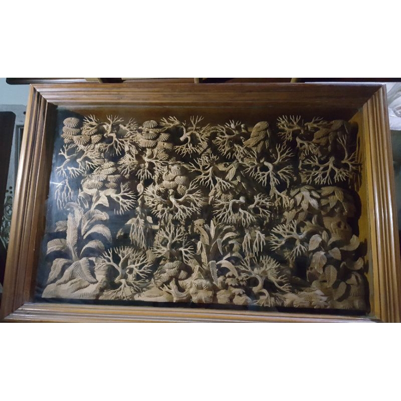 Jual Hiasan dinding kayu jati 021 - Ukiran relief 3D | Shopee Indonesia