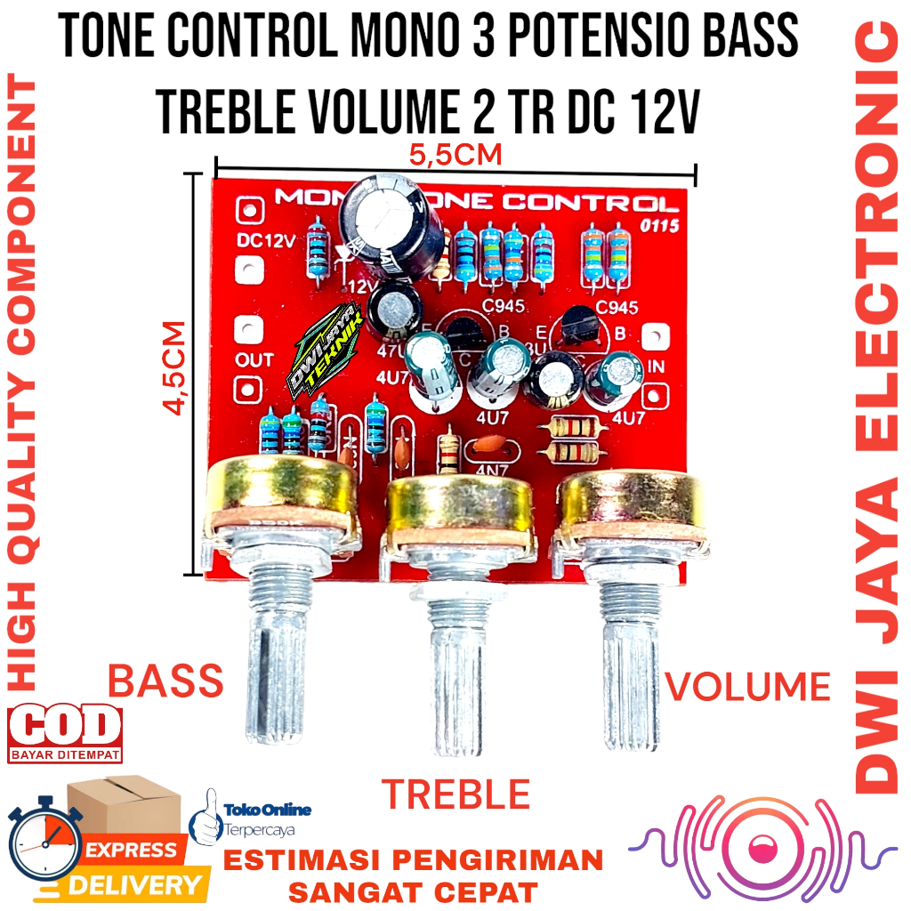 Jual Tone control mono 3 potensio | Shopee Indonesia