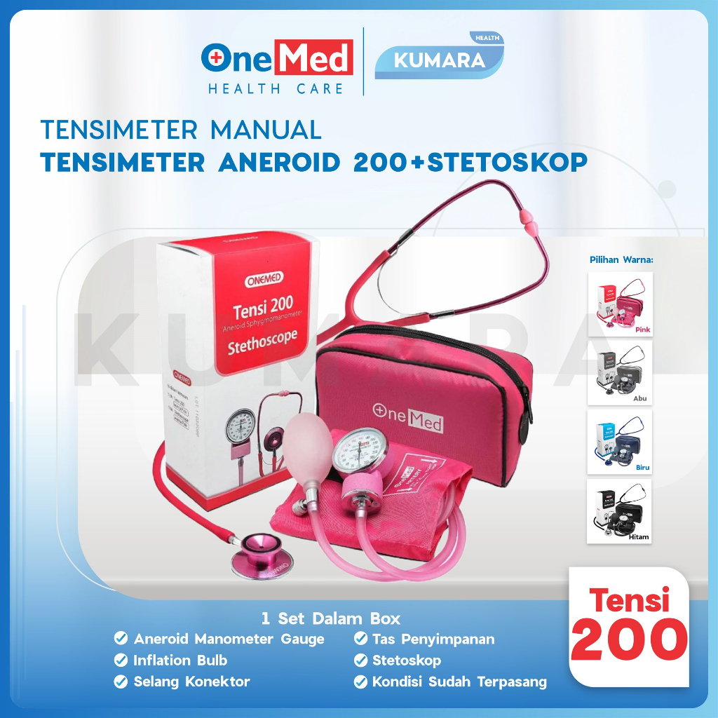 Jual ONEMED -Tensimeter Aneroid 200 + Stethoscope / Tensimeter Manual ...