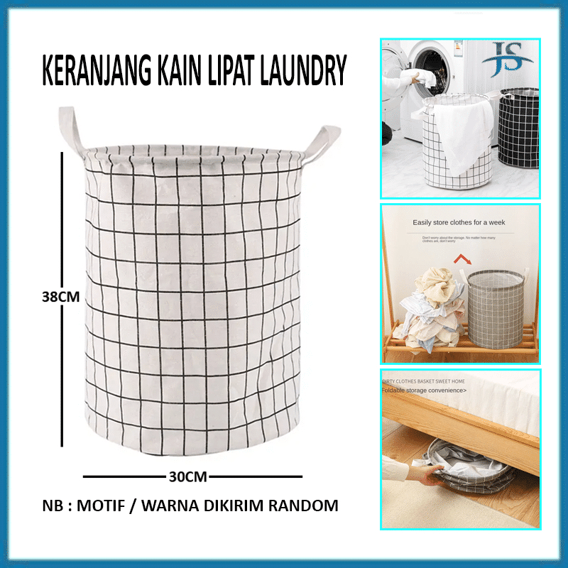 Jual JS KERANJANG BAJU KAIN LIPAT BULAT / TEMPAT BAJU LAUNDRY ...