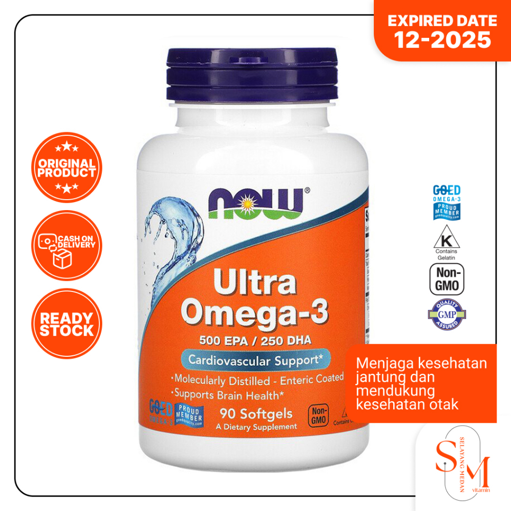 Jual Vitamin Now Ultra Omega 3 500 EPA 250 DHA 90 Softgels | Shopee Indonesia