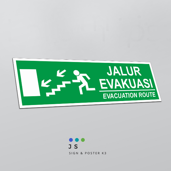 Jual STICKER K3 SAFETYSIGN - ARAH EVAKUASI TANGGA KIRI | Shopee Indonesia