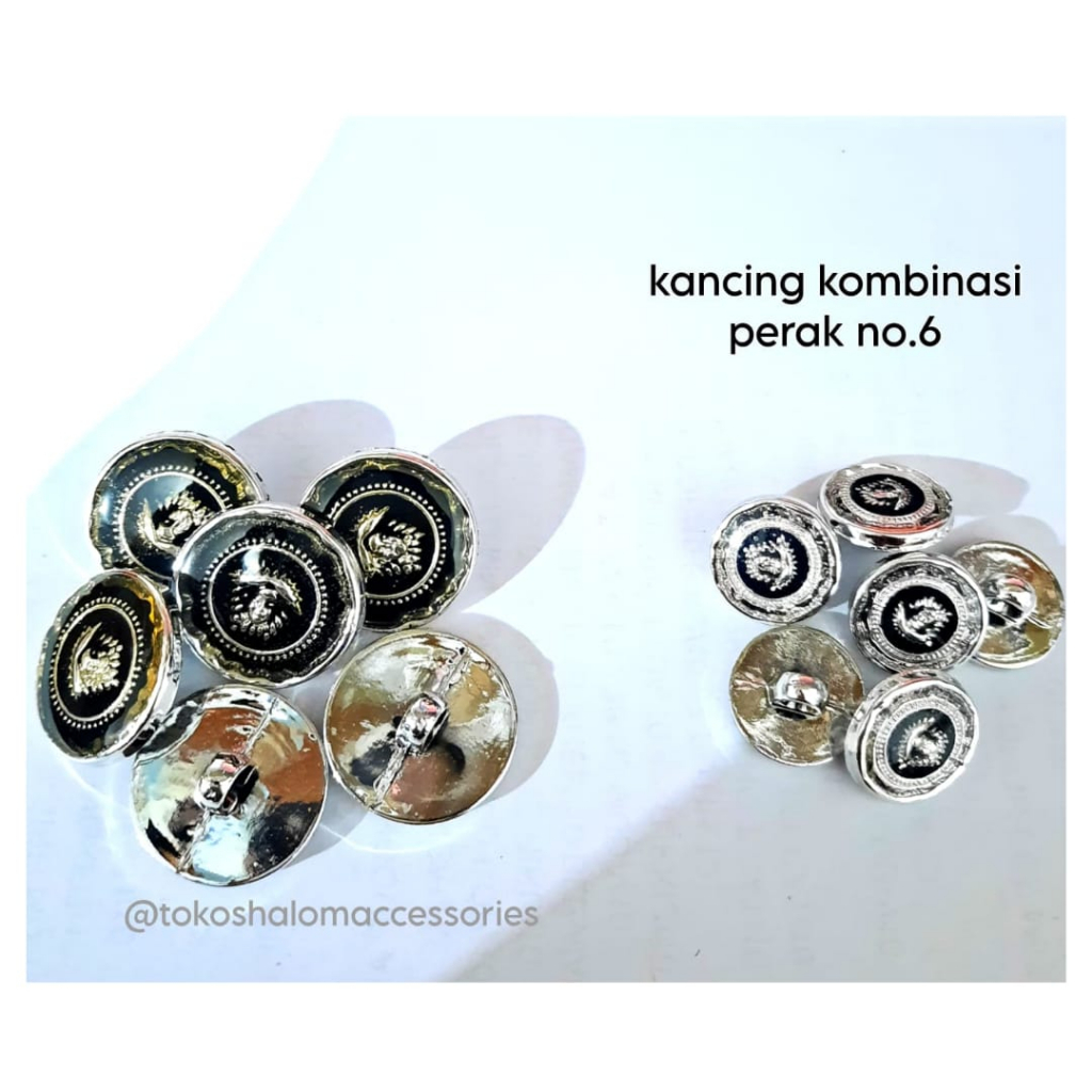 Jual Kancing Jas Safari Perak/Kancing Jamur/Kancing kombinasi No.6/12 ...