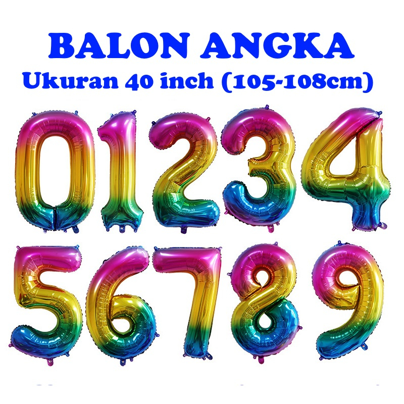 Jual Balon Angka Besar Ukuran 40inch (105-108cm) Jumbo - Balon Ulang ...