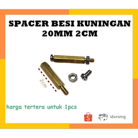 Jual SPACER 2 cm LOGAM BESI KUNINGAN spacer 20MM 20 MM | Shopee Indonesia