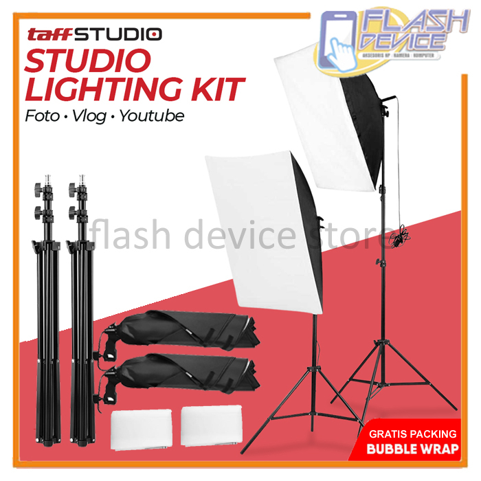 Jual Tripod Set Light Stand TaffSTUDIO 2x Softbox Foto Studio Lighting | Shopee Indonesia