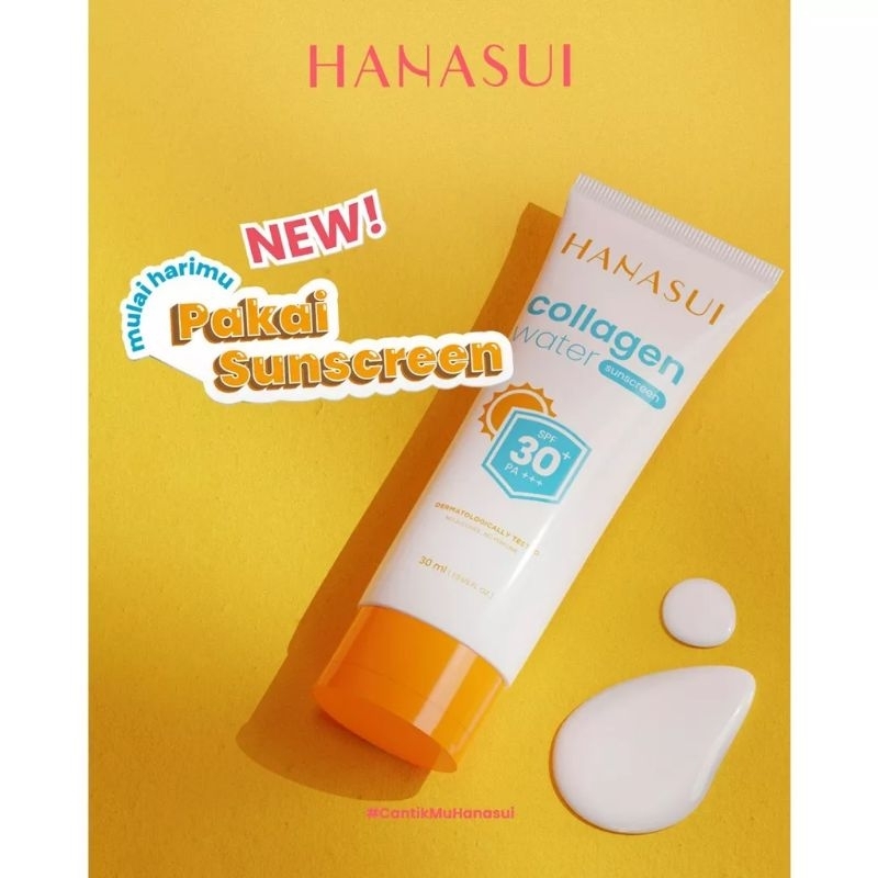 Jual HANASUI COLLAGEN WATER SUNSCREEN SPF 30+ PA+++ ( PUTIH ) | Shopee ...