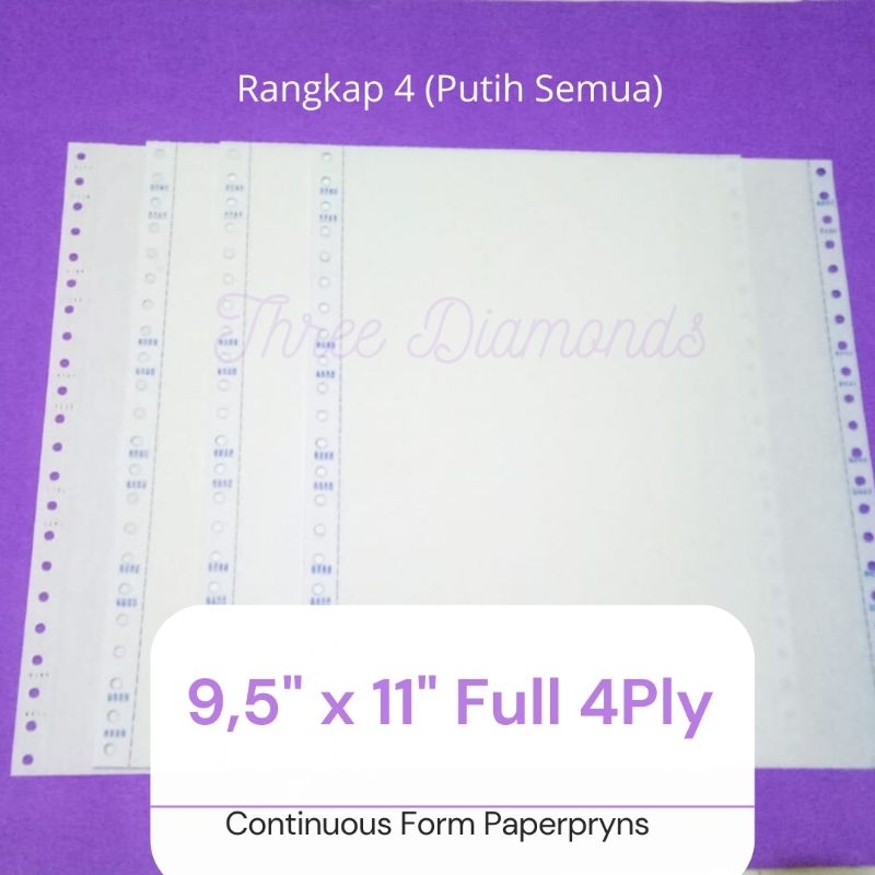 Jual (10 Lembar 4ply) Continuous Form Paper Prins 9.5 x 11/2 4ply - 9.5 ...