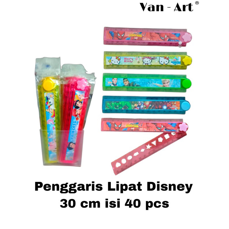 Jual PENGGARIS LIPAT 30cm, penggaris plastik fancy 30 cm, alat bantu ...