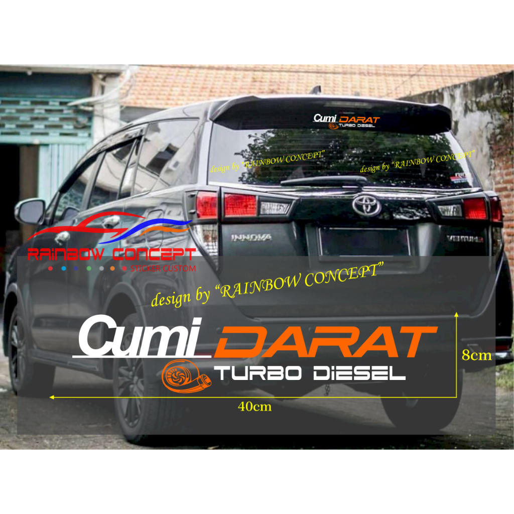 Jual sticker kaca belakang mobil toyota innova stiker cumi darat ...
